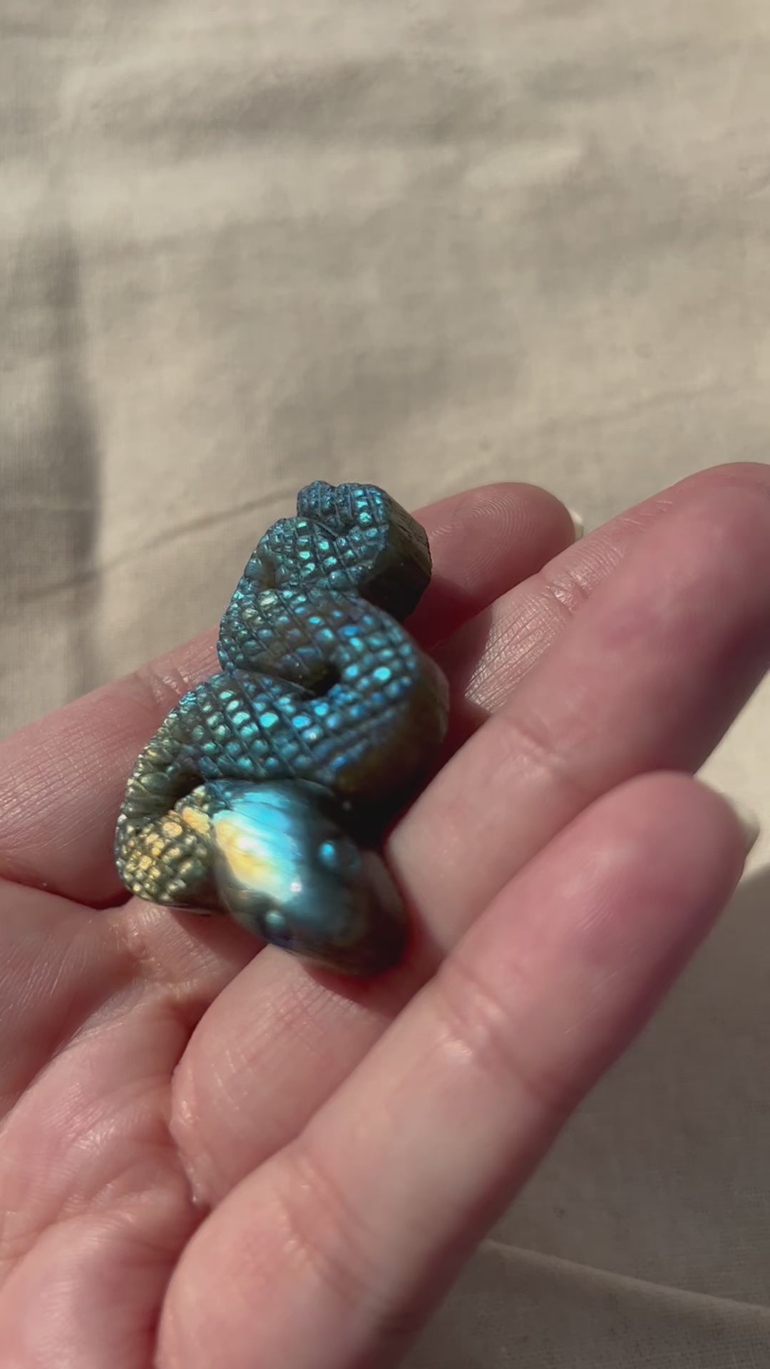 Labradorite Snake Carving – Mineralism